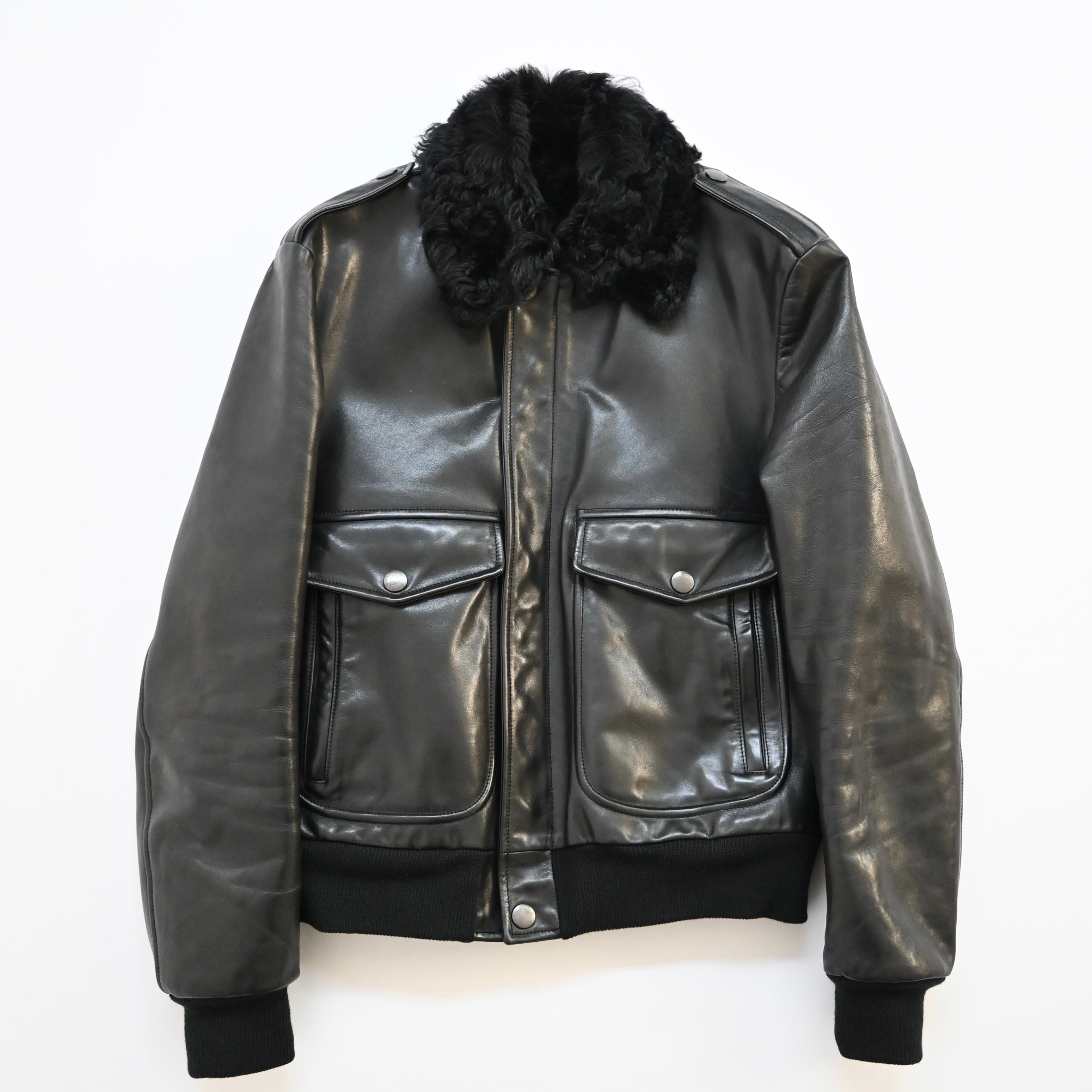 2000s gucci fur docking cow leather jacket 46 by Tom ford – vexed_store