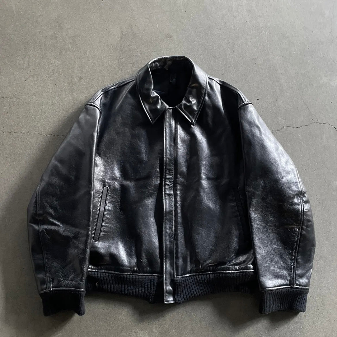 1991aw yohji yamamoto 6.1 the men Go yohji Go pin-a2 leather jacket M ...